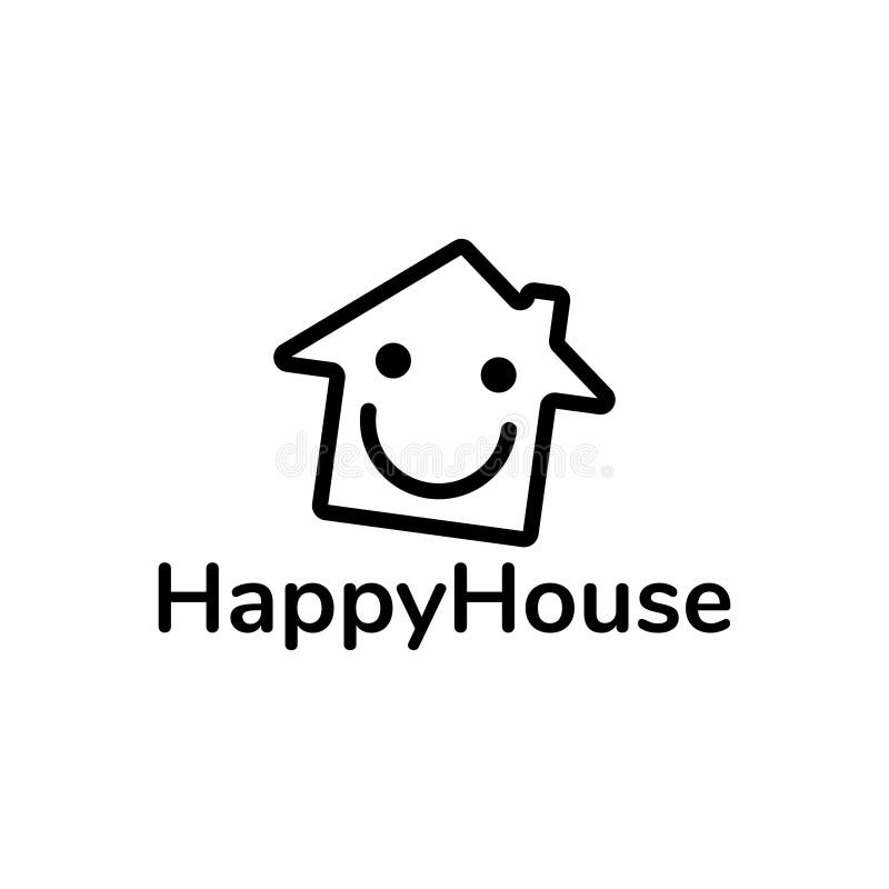 Simple Happy House Logo Design Stock Vector - Illustration of symbol ...