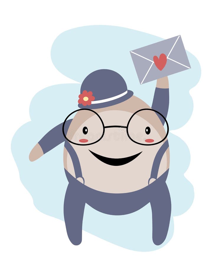 Happy Humpty Dumpty with Envelope Over Blue Sky Stock Vector ...