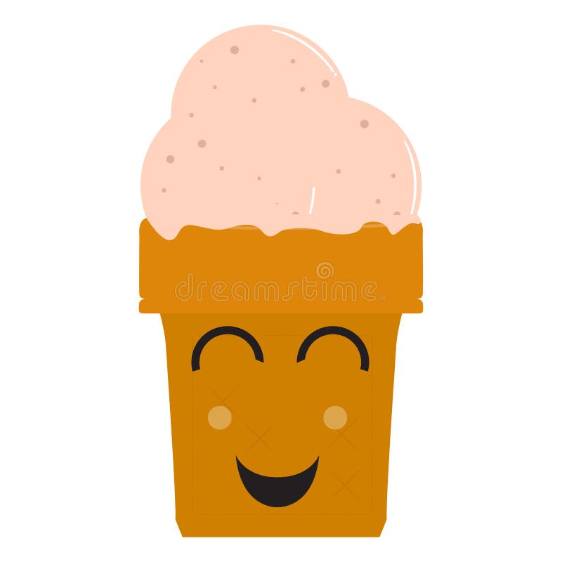 Happy ice cream cone stock vector. Illustration of refreshment - 136843735