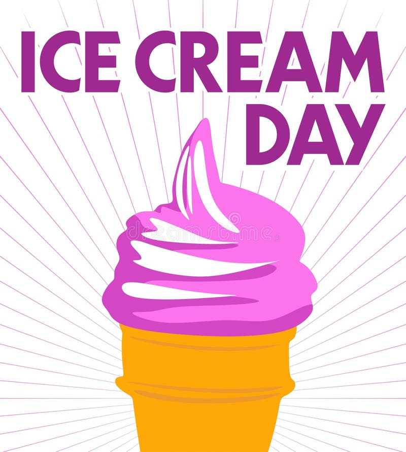 Happy Ice Cream Day with Delicious Ice Cream Stock Illustration ...