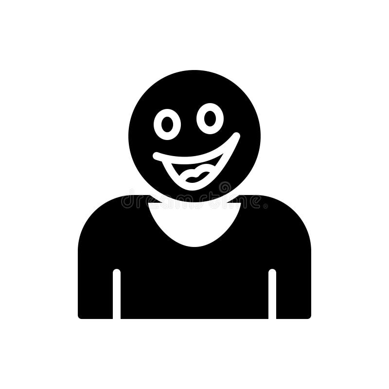 Black Solid Icon for Happy, Fain and Jocund Stock Illustration ...