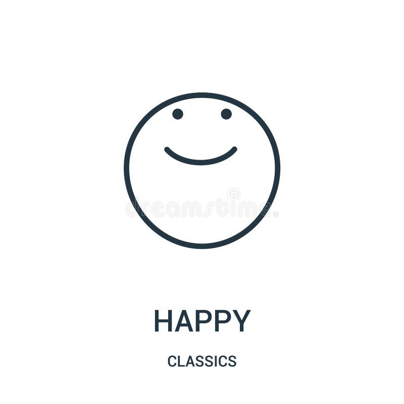 Happy Icon Vector from Emoji Collection. Thin Line Happy Outline Icon ...