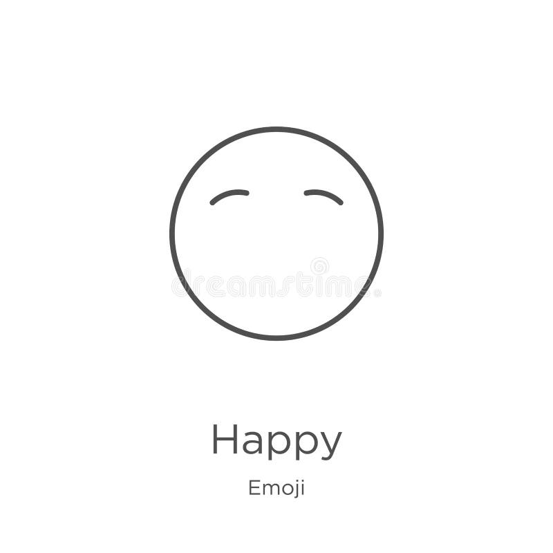 Happy Icon Vector from Emoji Collection. Thin Line Happy Outline Icon ...