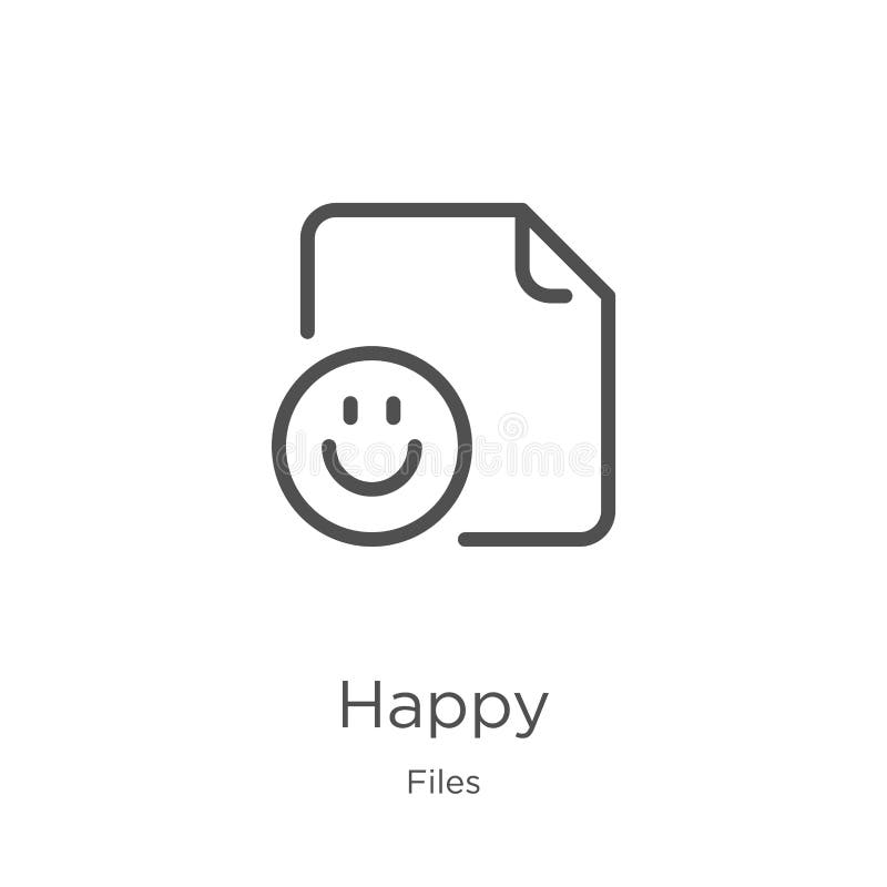 Happy Icon Vector from Emoji Collection. Thin Line Happy Outline Icon ...