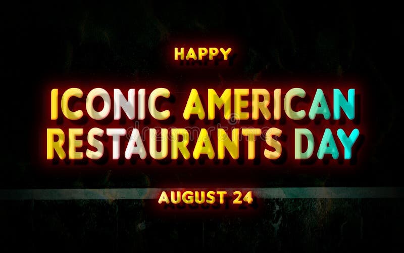 Happy Iconic American Restaurants Day, August 24, Empty Space for Text ...