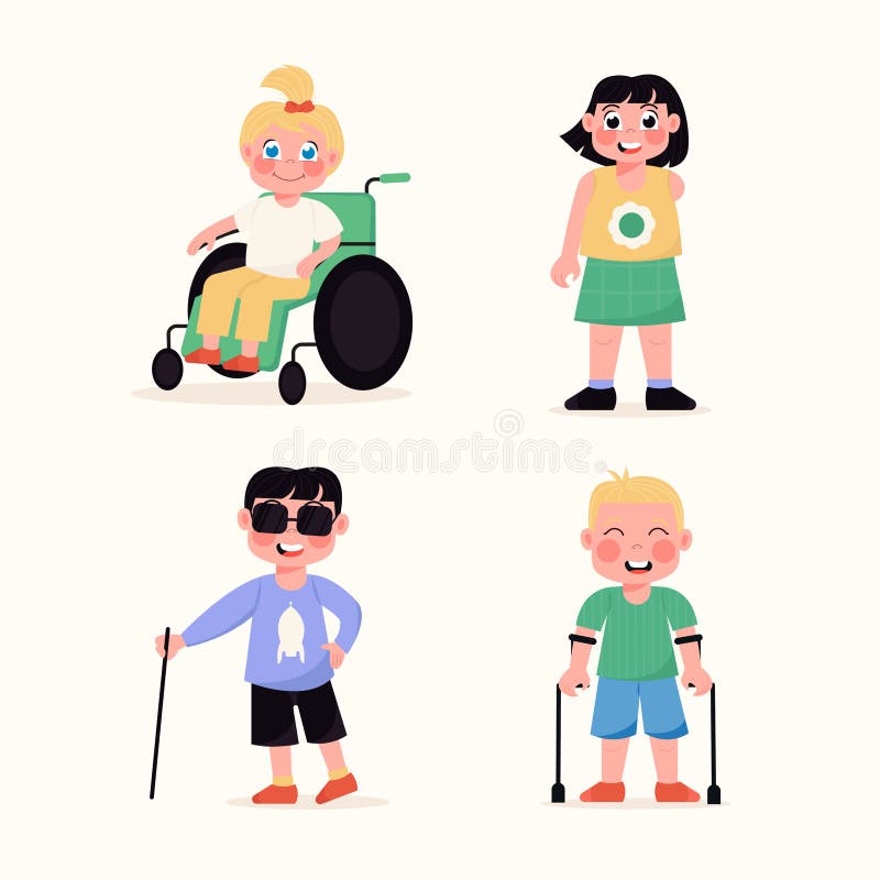 Disabled Children Outside Stock Illustrations – 30 Disabled Children ...