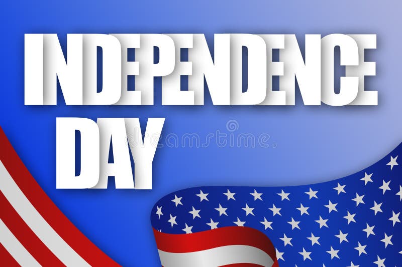 Happy Independence Day. American Flags Against a Blue Background Stock ...