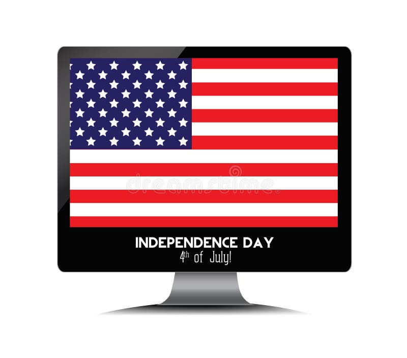 Happy Independence Day Background, 4th of July on Computer Screen Stock ...