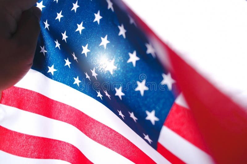 Happy Independence Day Concept , American Flags Wave Close with ...