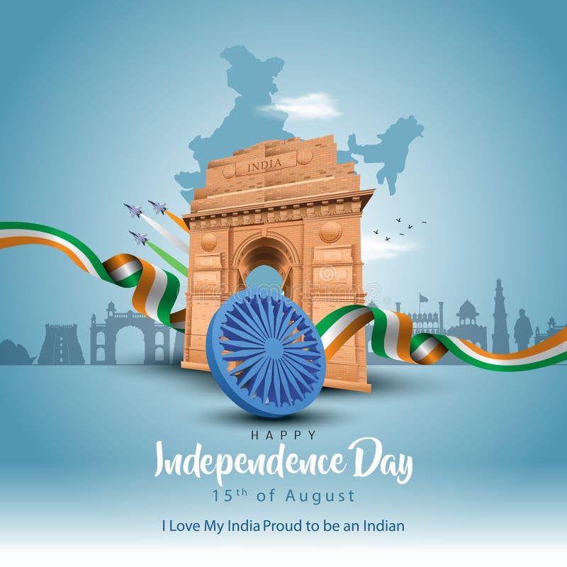 Happy Independence Day India. 78 with Indian Flag Stock Illustration ...