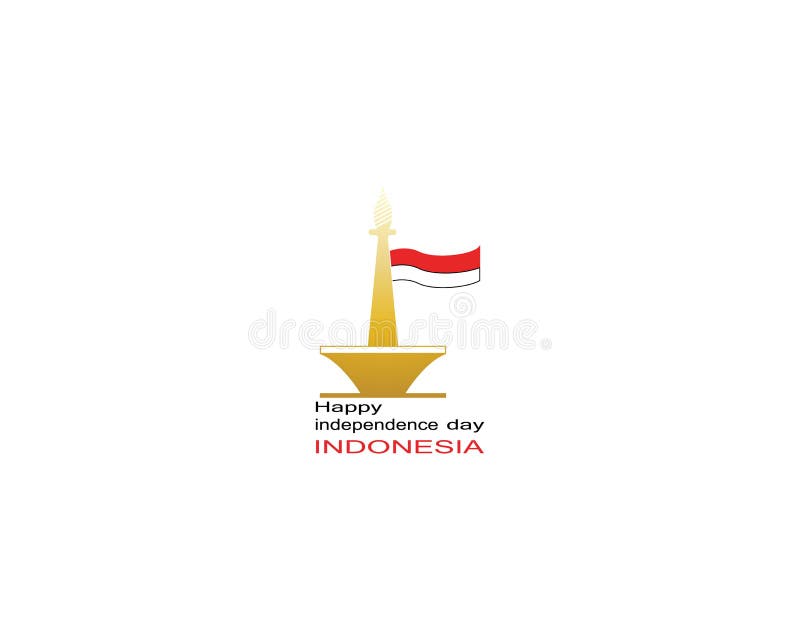 Happy Independence Day Indonesia Logo Vector Template Stock Vector ...
