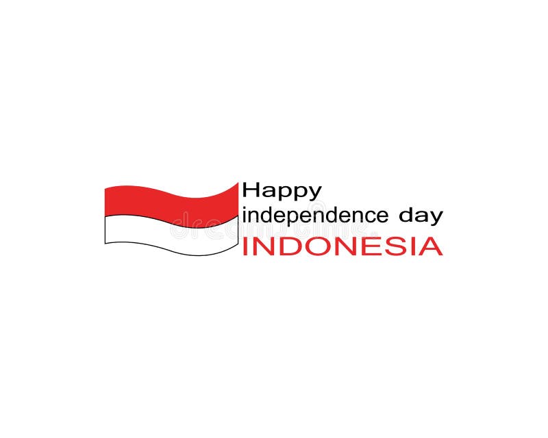 Happy Independence Day Indonesia Logo Vector Template Stock Vector ...
