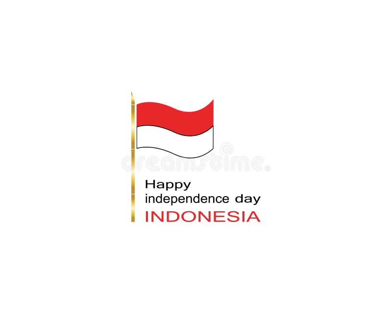 Happy Independence Day Indonesia Logo Vector Template Stock Vector ...