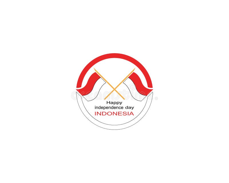 Happy Independence Day Indonesia Logo Vector Template Stock Vector ...