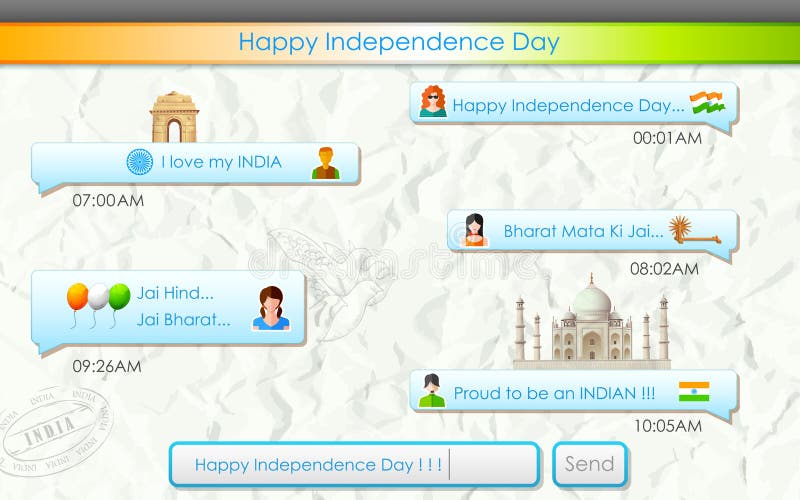 Happy Independence Day Message Stock Vector - Illustration of india ...