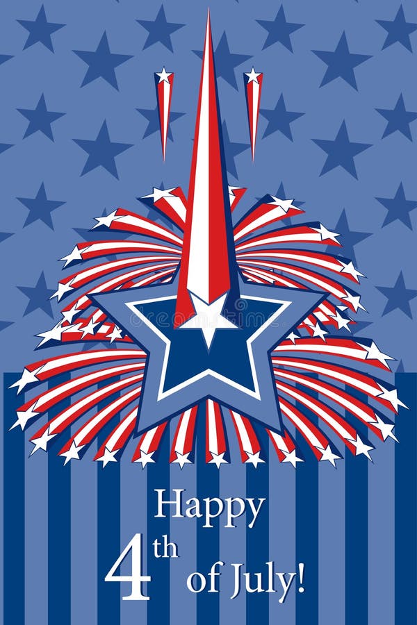 Happy Independence Day with Star Stock Vector - Illustration of july ...