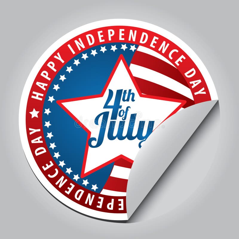 Happy Independence Day Sticker. Vector Illustration Decorative Design ...