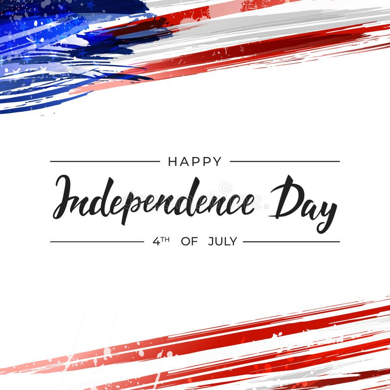 Happy Independence Day Vector Handwritten Inscription Stock Vector ...