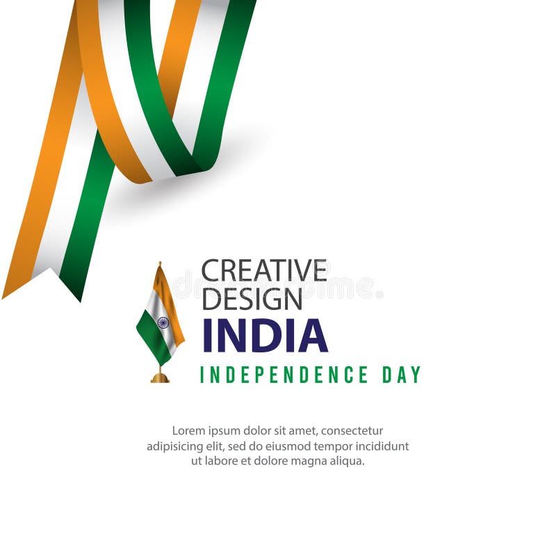 Happy India Independence Day Celebration Creative Design Vector ...