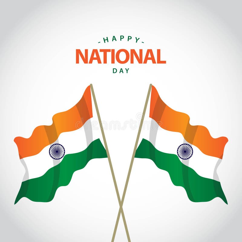 Happy India National Day Vector Template Design Illustration Stock ...