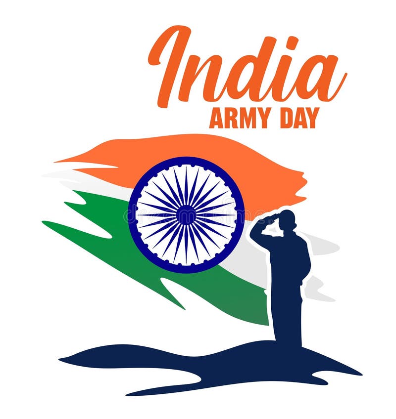 Happy Indian Army Day with Indian Flag Stock Vector - Illustration of ...