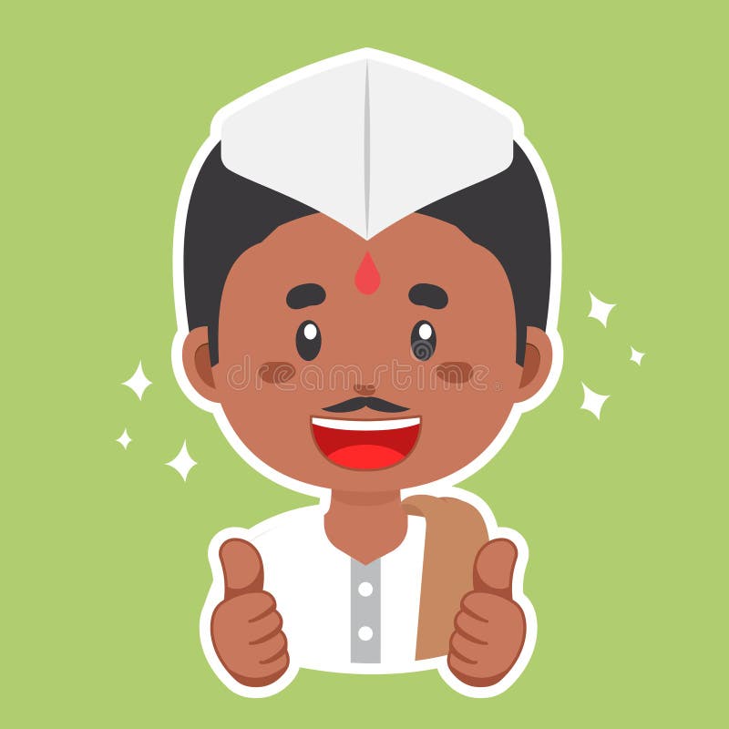 Happy Indian Character Sticker Stock Vector - Illustration of headdress ...
