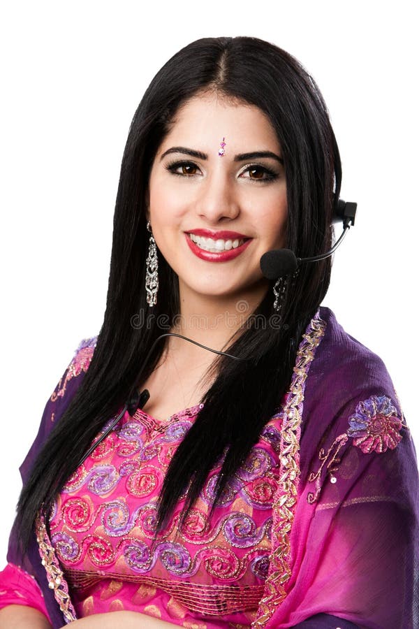 Happy Indian Customer Service Representative Stock Image - Image of ...