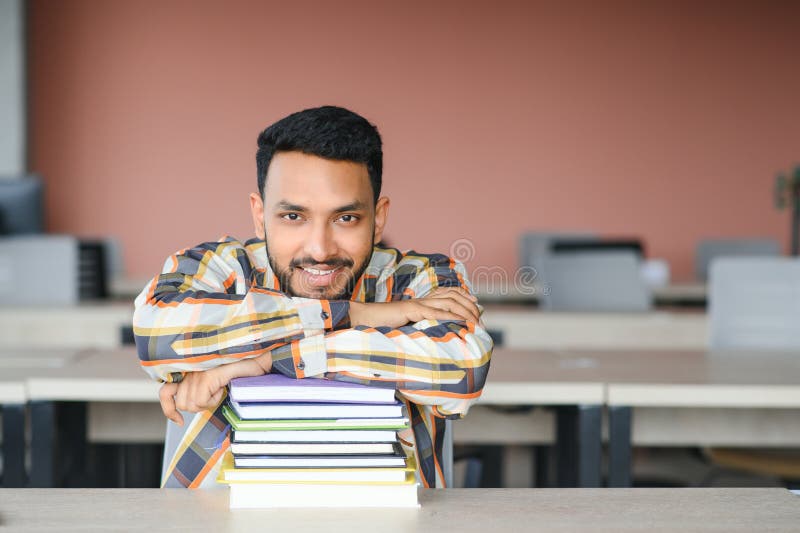 Happy Indian Male Student at the University Stock Image - Image of ...