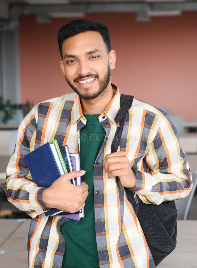 Happy Indian Male Student at the University Stock Image - Image of ...