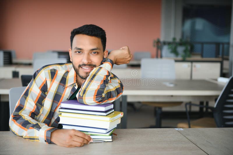 Happy Indian Male Student at the University Stock Photo - Image of male ...