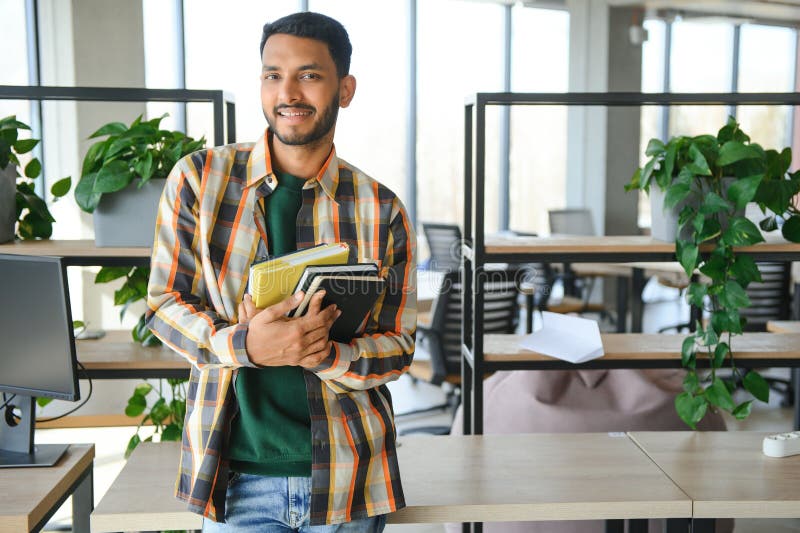 Happy Indian Male Student at the University Stock Image - Image of ...