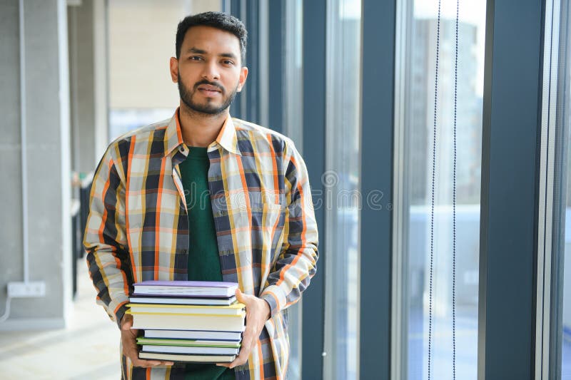 Happy Indian Male Student at the University Stock Image - Image of ...