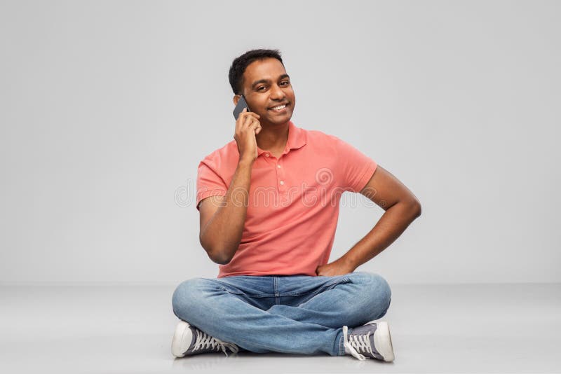 Happy Indian Man Calling on Smartphone Stock Photo - Image of smiling ...