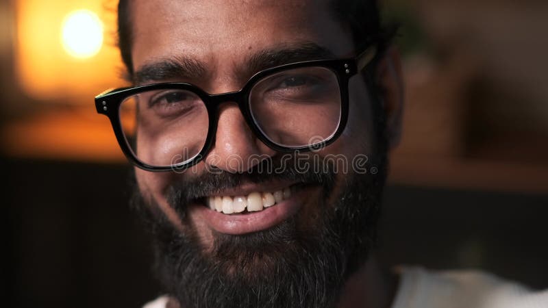 Happy Indian Man Smiling At Camera Stock Footage Video Of Facial