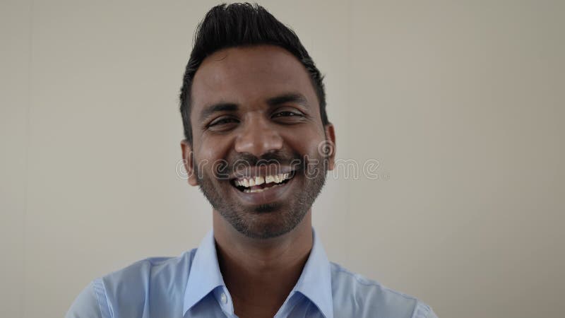 Happy Indian Man Smiling in Front of Camera Stock Video - Video of ...