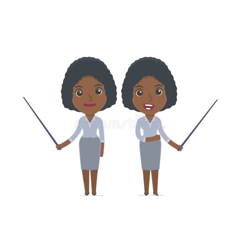 Happy and Intelligent Character Social Worker Making Presentation Using ...