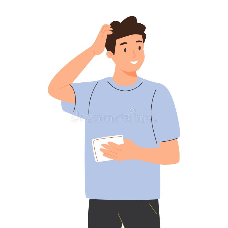 Happy Interested Man Thinking about Creative Thought, Idea. Curious ...