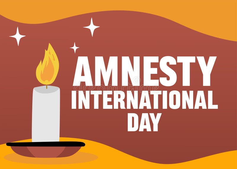 Happy International Amnesty Day with Candles Stock Illustration ...