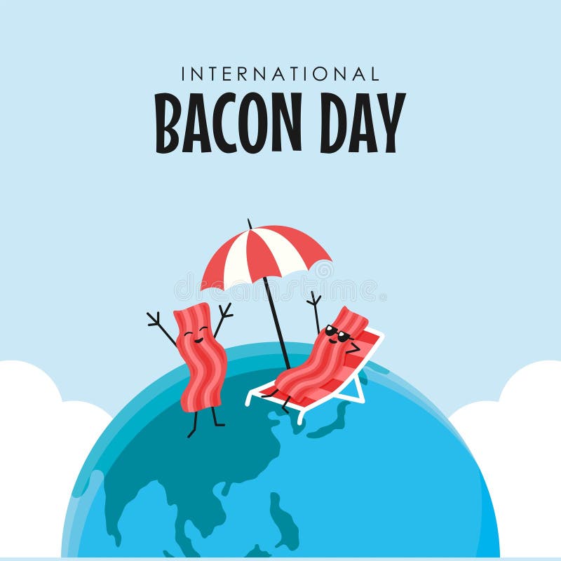 Happy International Bacon Day Poster Template Vector Stock Vector ...