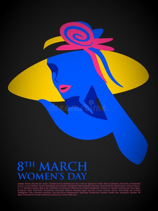Happy International Women`s Day 8th March Greetings Background Stock