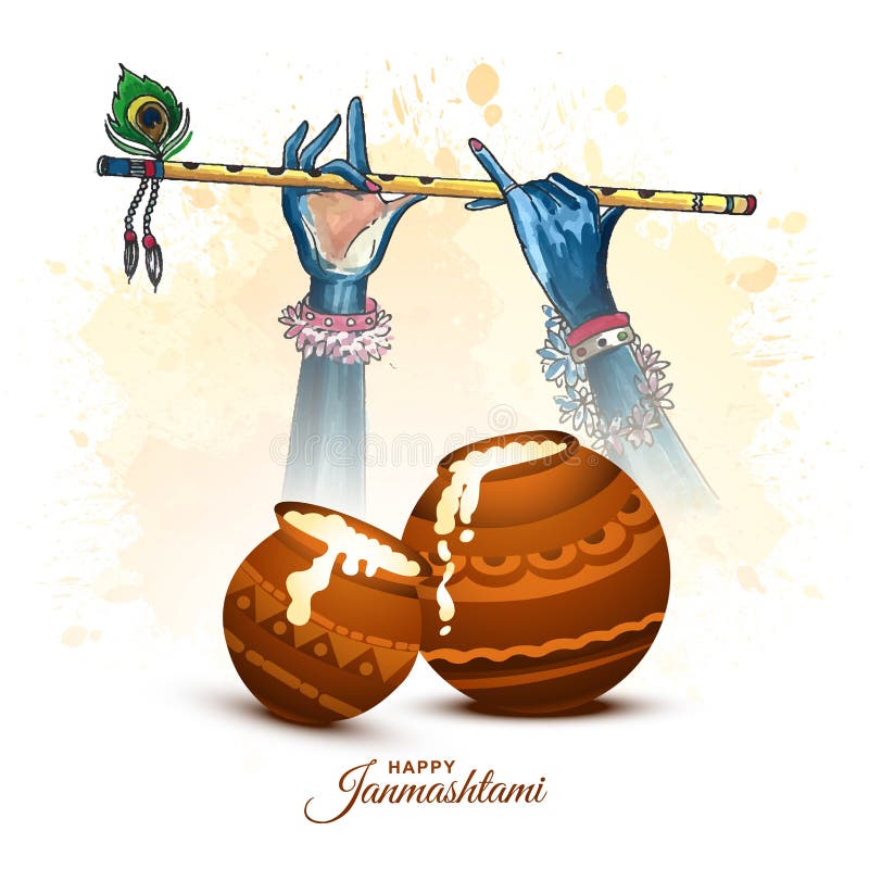 Happy Janmashtami Festival of India Lord Krishna Beautiful Card ...