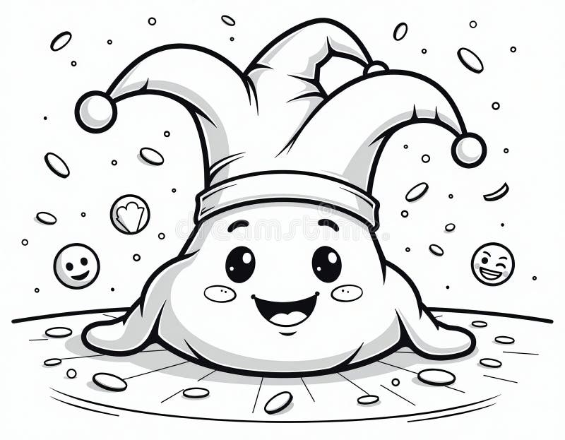 Happy Jester Blob Cartoon Character Stock Illustration - Illustration ...