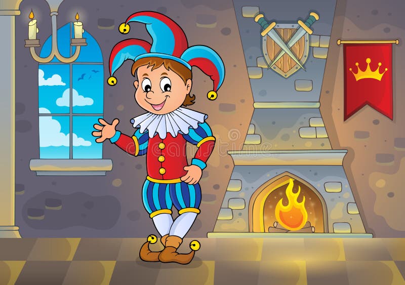 Happy jester theme image 2 stock vector. Illustration of castle - 143796798