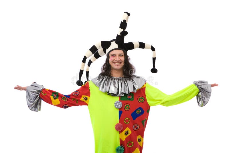 Happy Joker with Balloons stock photo. Image of male - 34960882