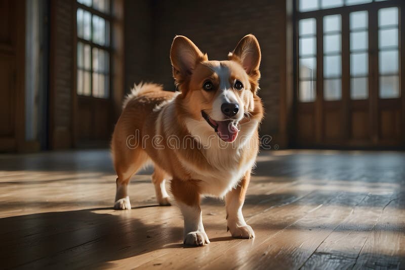 A Happy, Joyful and Adorable Corgi in a House Stock Photo - Image of ...