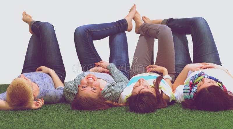 Happy Joyful Group of Young Friends Enjoy Together Stock Image - Image ...