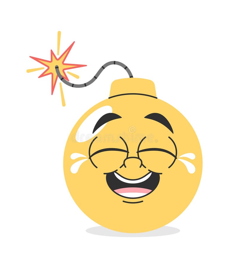 Happy Laughing Bomb Comic Mascot Stock Vector - Illustration of ...