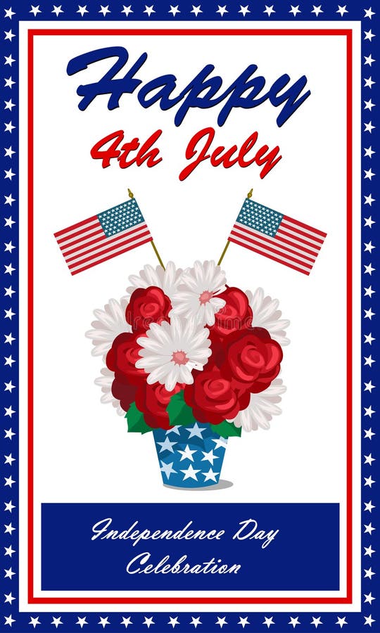 Happy July 4th Poster Banner Stock Vector - Illustration of frames ...