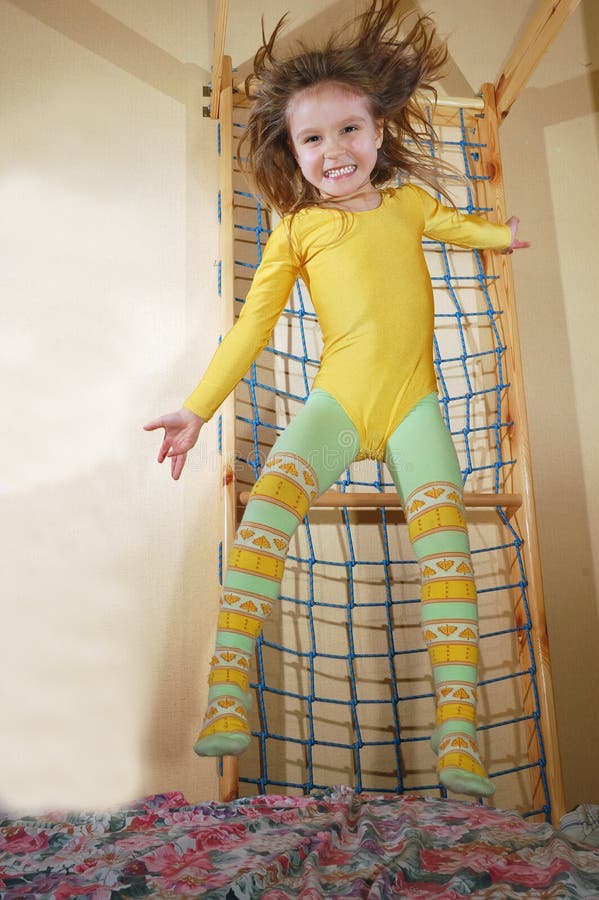 Happy jump stock photo. Image of equipment, gymnastics - 8077916