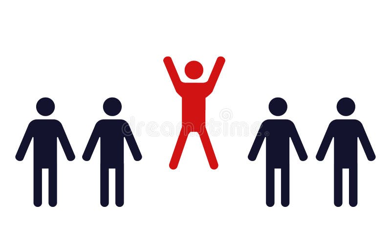 Happy jumper stock vector. Illustration of cheerful, leader - 73880484